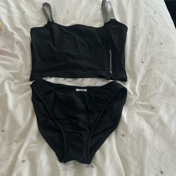 Speedo | Swim | Speedo 2 Piece Black Bathing Suit Top Has Double Fabric ...